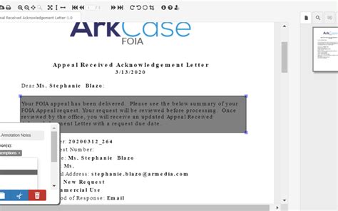 Add Exemption Code Arkcase