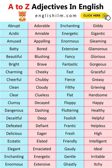 Adjective Definition A To Z Adjectives In English