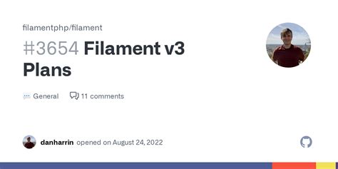 Filament V3 Plans · Filamentphp Filament · Discussion 3654 · Github