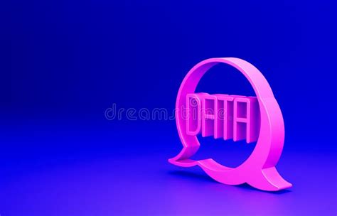 Pink Data Analysis Icon Isolated On Blue Background Business Data Analysis Process Statistics