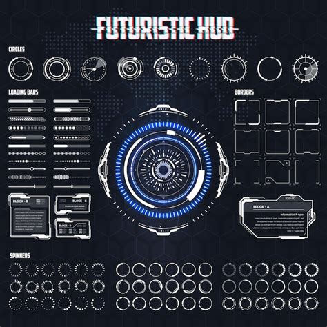 Premium Vector Futuristic Scifi Hud Elements Set