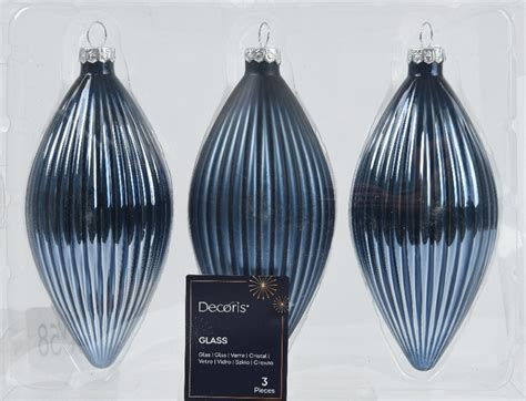 Decoris ნაძვის ხის სათამაშოების ნაკრები ლურჯი 3 ცალი Veli Store