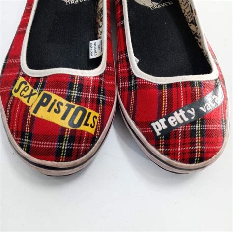 Sex Pistols Draven Shoes Red Tartan Plaid Slip On Sne Gem