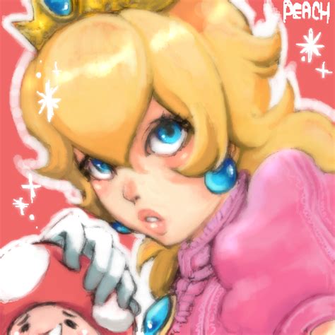 Princess Peach Toad And Red Toad Mario Drawn By Tekotawake