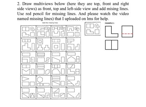 solved 2 draw multiviews below here they are top front