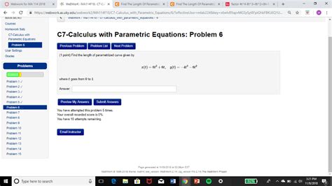 solved find the length of parametrized curve given by