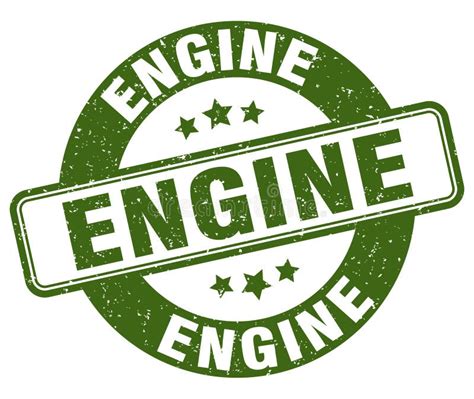 Engine Stamp Engine Label Round Grunge Sign Stock Vector Illustration Of Rubber Label