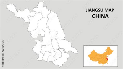 Jiangsu Map Of China Outline The State Map Of Jiangsu Political Map