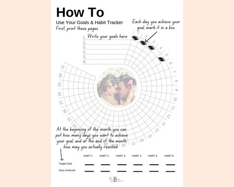 Monthly Circular Habit Tracker Printable Monthly Routine Tracker