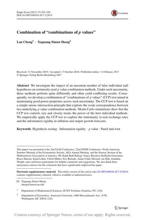 Combination Of Combinations Of P Values