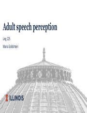 6 1 Speech Perception Adults Pdf Adult Speech Perception Ling 225 Maria Goldshtein 2