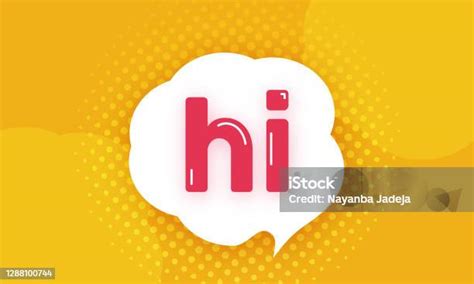 귀여운 벡터 음성 거품 아이콘 안녕하세요 인사말 하이 스피치 버블 팝 아트 만화 텍스트 인사하기에 대한 스톡 벡터 아트 및 기타