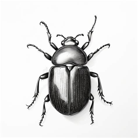 Minimalist Beetle Head Silhouette Drawing With Single Pencil Stroke