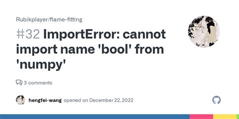 Importerror Cannot Import Name Bool From Numpy Issue Rubikplayer Flame Fitting Github