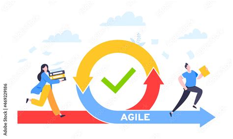 Agile Development Methodology Business Concept Flat Style Design Vector Illustration Isolated On