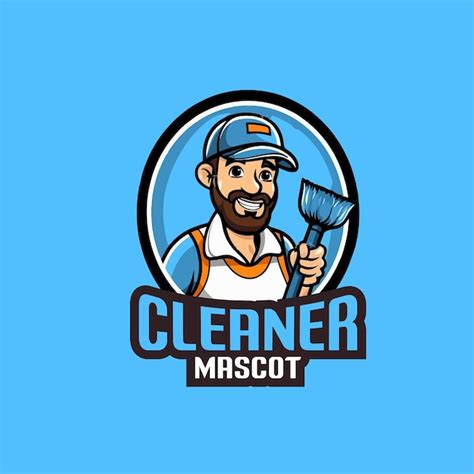 Premium Vector Cleaner Men Mascot Logo Design Cleaner Mascot Vector