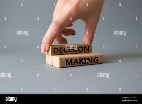 Decision Making Symbol Wooden Blocks With Words Decision Making Beautiful Grey Background