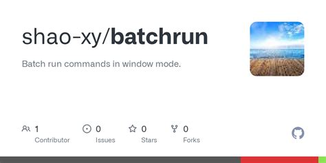 Github Shao Xybatchrun Batch Run Commands In Window Mode