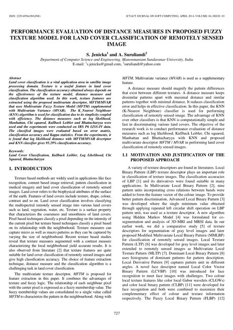 Pdf Performance Evaluation Of Distance Measures In Proposed Fuzzy