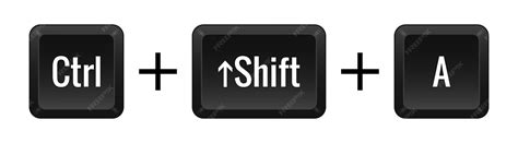 Premium Vector Ctrl Shift A Key Combination Keyboard Control Computer