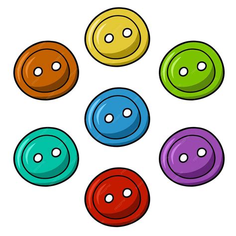 Un Conjunto De Iconos De Colores Un Botón Redondo Para Dibujos Animados