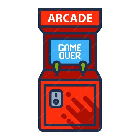 Premium Vector Arcade Machine Icon With Game Over Screen Flat Vector Illustration