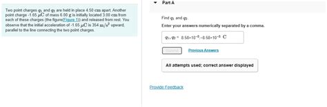 Two Point Charges Q1 And Q2 Are Held In Place 450 Cm