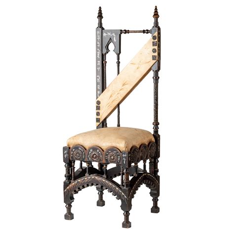 Early 20th Century Ladies Small Throne Chair With Vellum Seat Carved