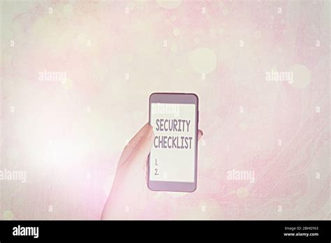 Writing Note Showing Security Checklist Business Concept For Protection Of Data And System
