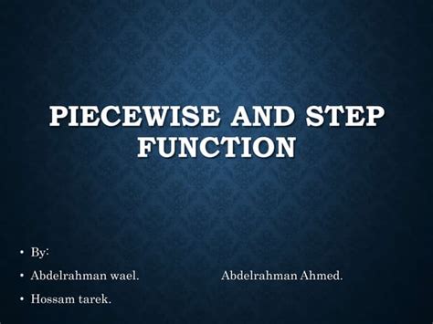 Picewise And Step Function Ppt