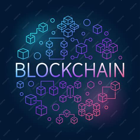 Premium Vector Blockchain Vector Round Colorful Concept Outline Illustration