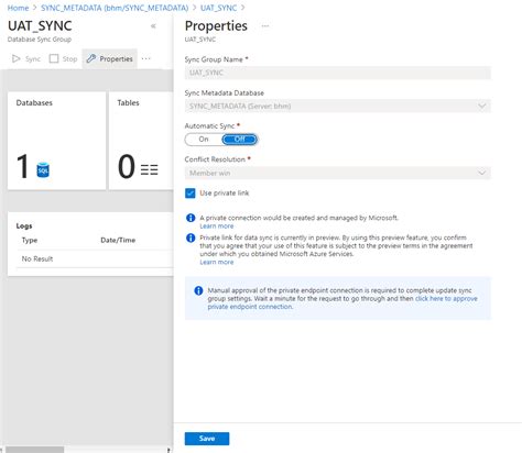 Database Azure Sql Data Sync Group Stuck In Not Ready State Stack