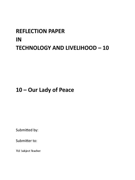 Reflection Paper For Tle 10 Pdf Pasta Meat