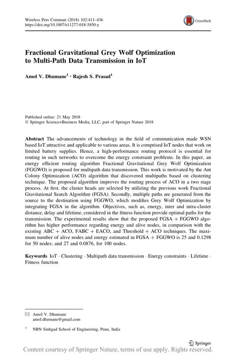 Fractional Gravitational Grey Wolf Optimization To Multi Path Data