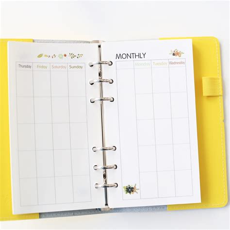 Personal Planner Inserts A6 Floral Themed Printed Vicedeal