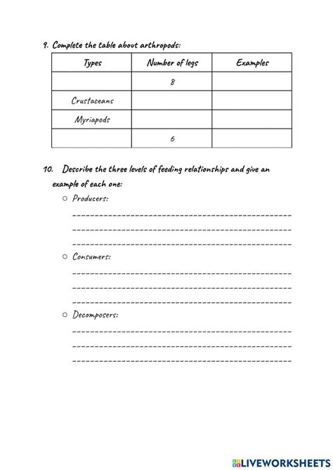 Review Living Organisms Online Exercise For 5º Live Worksheets