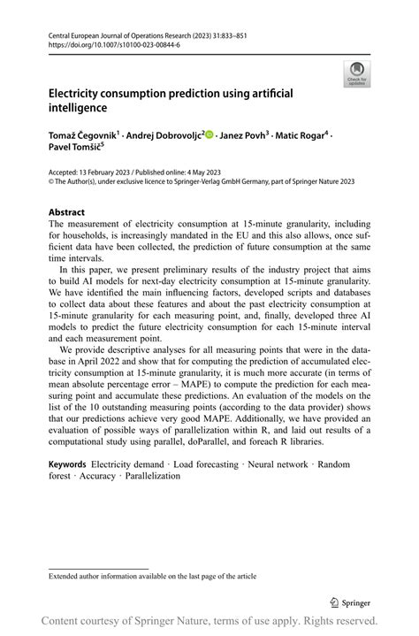 Electricity Consumption Prediction Using Artificial Intelligence
