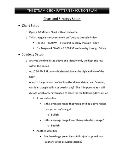 The Dynamic Box Pattern Strategy Execution Plan Pdf Market Trend Financial Markets