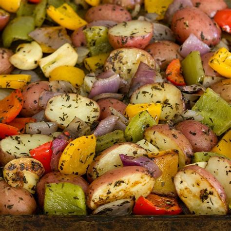 Roasted Potatoes And Veggies Recipe Roasted Vegetable Recipes