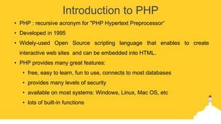 Introduction To Php And Variable PPT