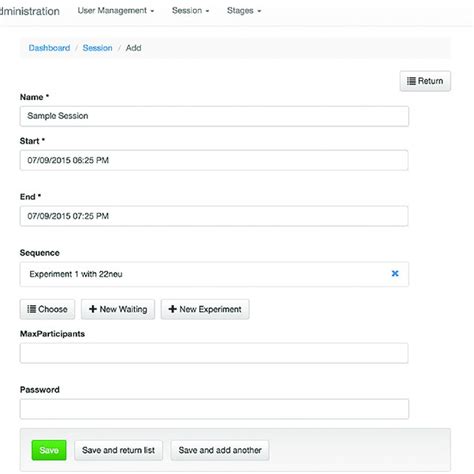 Creating A New Session Via The Administrator Interface In This Download Scientific Diagram