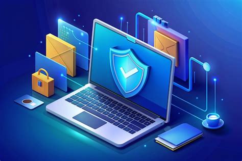 3d Computer Protection Illustration Antivirus Concept Cyber Security Updating Devices File