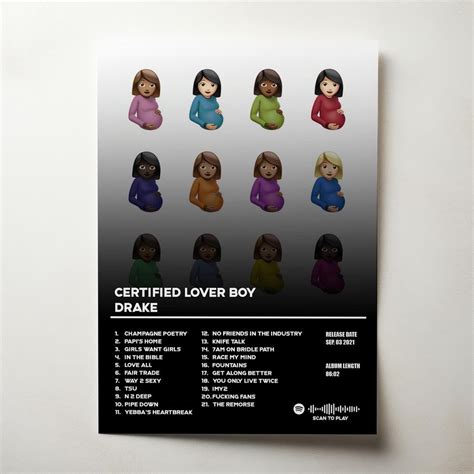 Drake Certified Lover Boy Album Cover Poster Music Wall Art Canvas