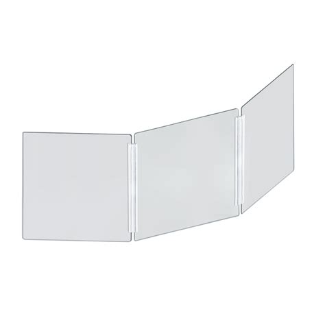 Large 535 Wide X 235 High Clear Acrylic Tri Fold Plexiglass Protective Shield Sneeze Guard