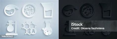 화학식 실험실 유리 비커 시험관 플라스크를 스탠드 화학 물질 박테리아 및 아이콘으로 설정합니다 벡터 3차원 형태에 대한 스톡 벡터 아트 및 기타 이미지 Istock