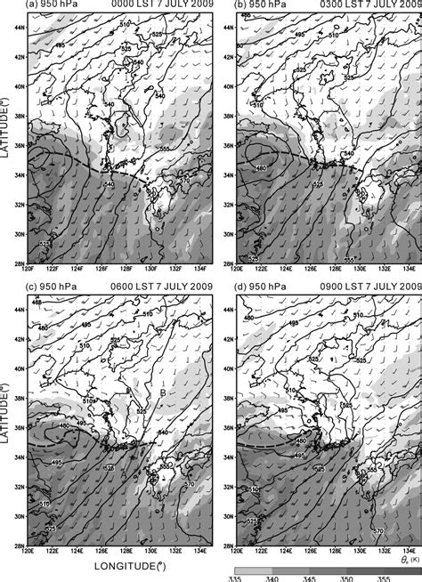 Mesoscale Analysis Of Horizontal Winds M S −1 Barbs Geopotential