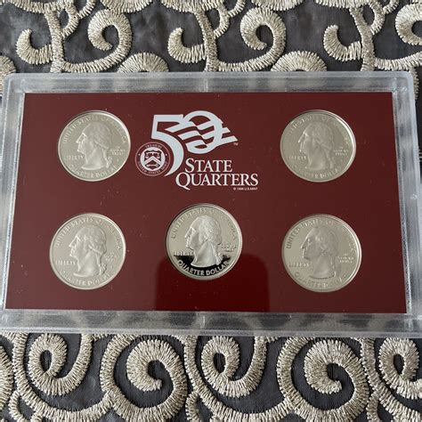 2008 Silver Quarter Proof Set Us Mint Plastic No Boxcoa 5 State Silver