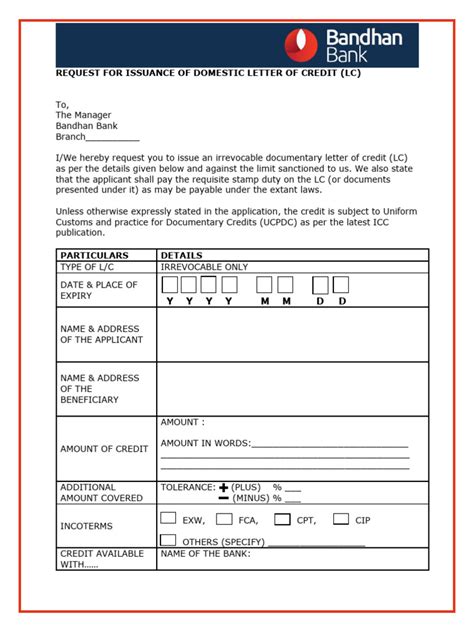 Lc Issuance Request Letter Pdf Letter Of Credit Signature