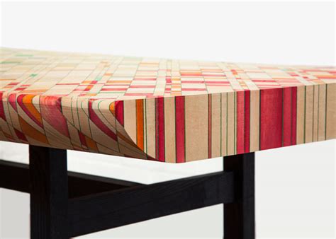Raw Edges Shapes Wooden Furniture To Reveal Colourful Patterns