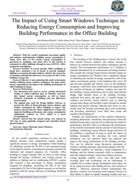 Pdf The Impact Of Using Smart Windows Technique In Reducing Energy Consumption And Improving